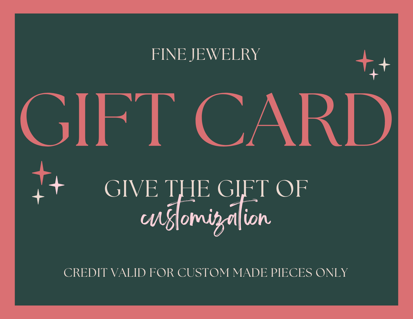 Custom Made Jewelry Gift Card – gemsalacarte